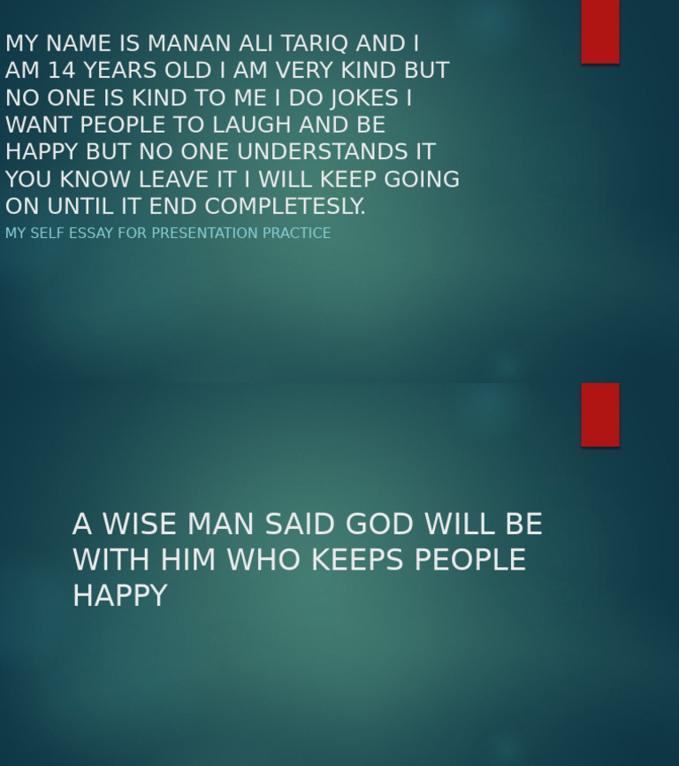 My Name Is Manan Ali Tariq and I | PDF