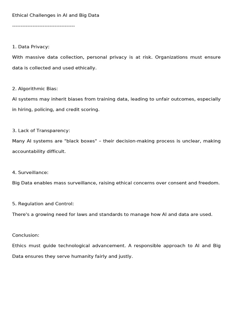 04 AI Big Data Ethics Tasin | PDF