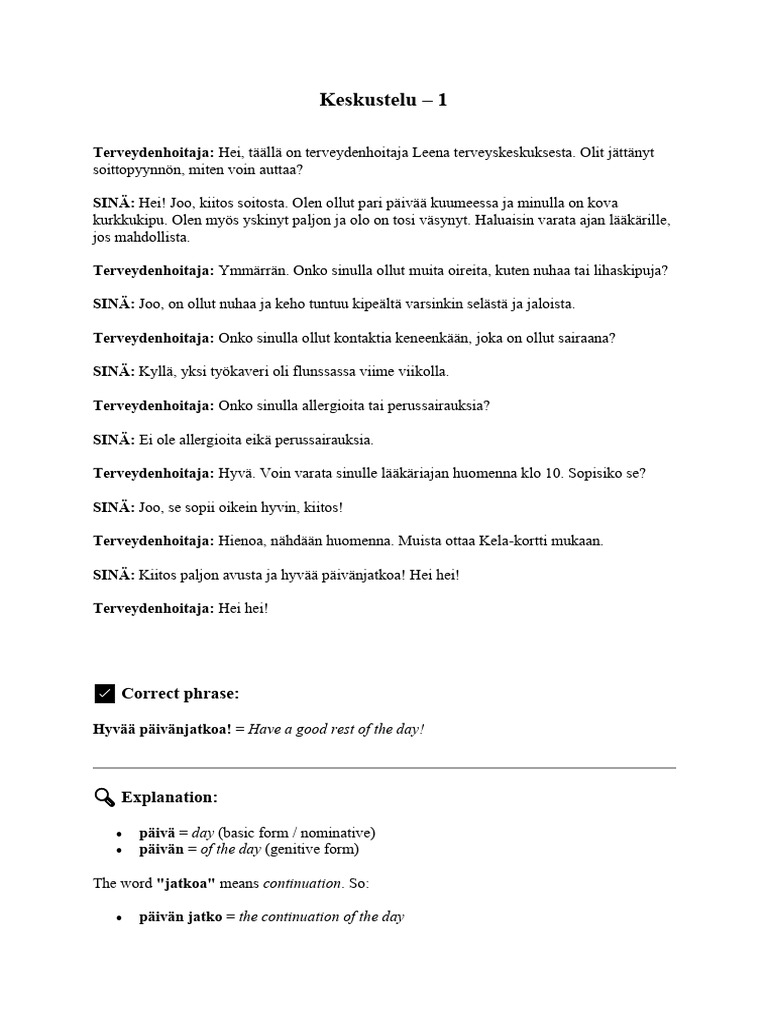 YKI Test Keskustelu | PDF