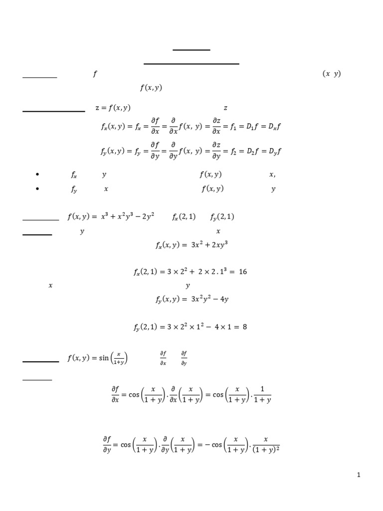 Partial Derivatives and Optimization Techniques | PDF | Derivative ...