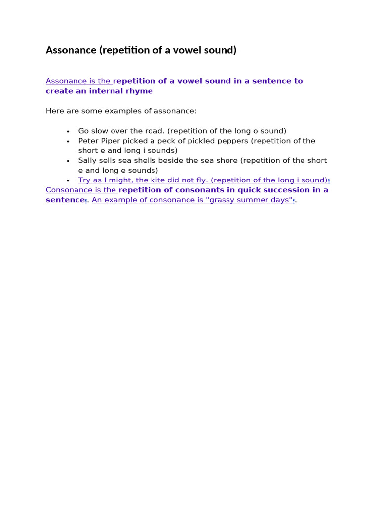 Alliteration vs. Assonance Explained | PDF