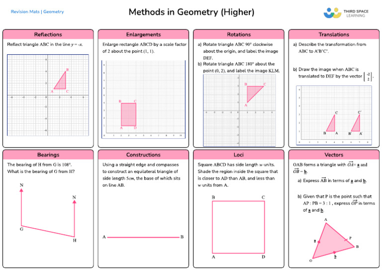 Geometry Revision: Transformations & Vectors | PDF | Triangle ...