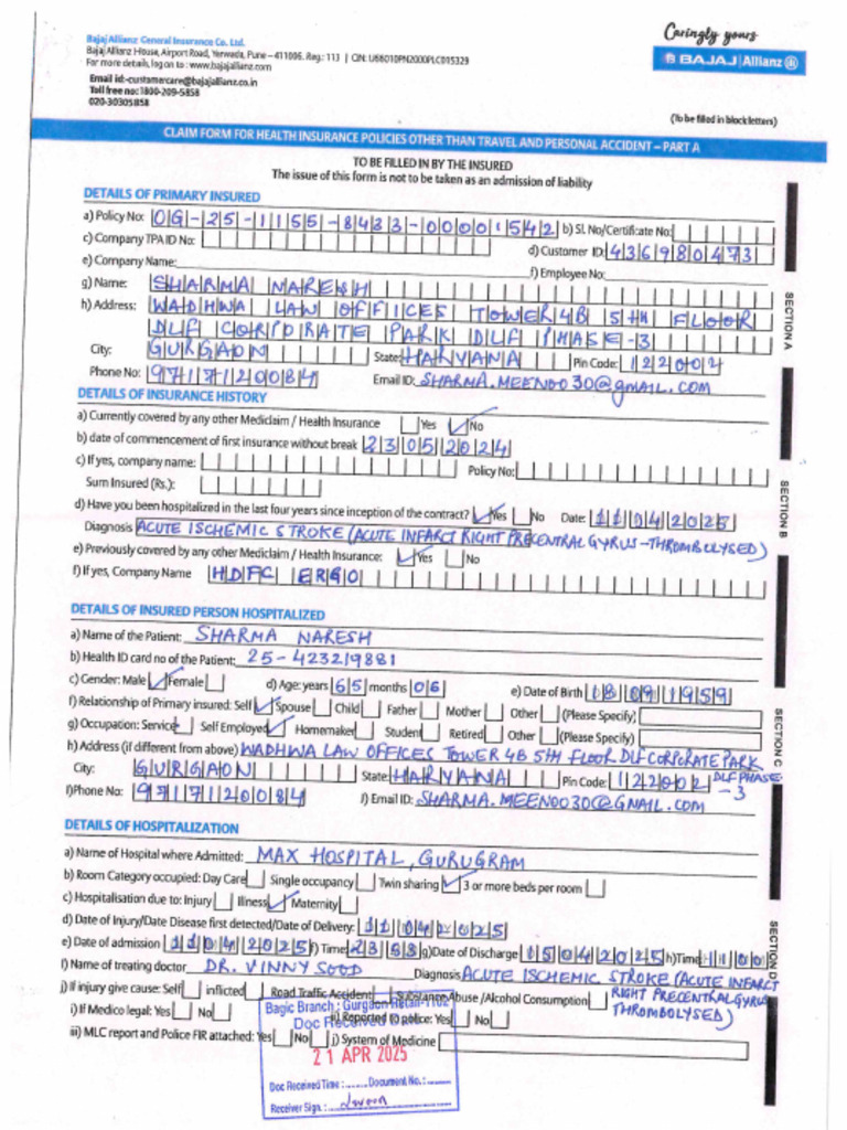 Claim Reimbursement Form | PDF
