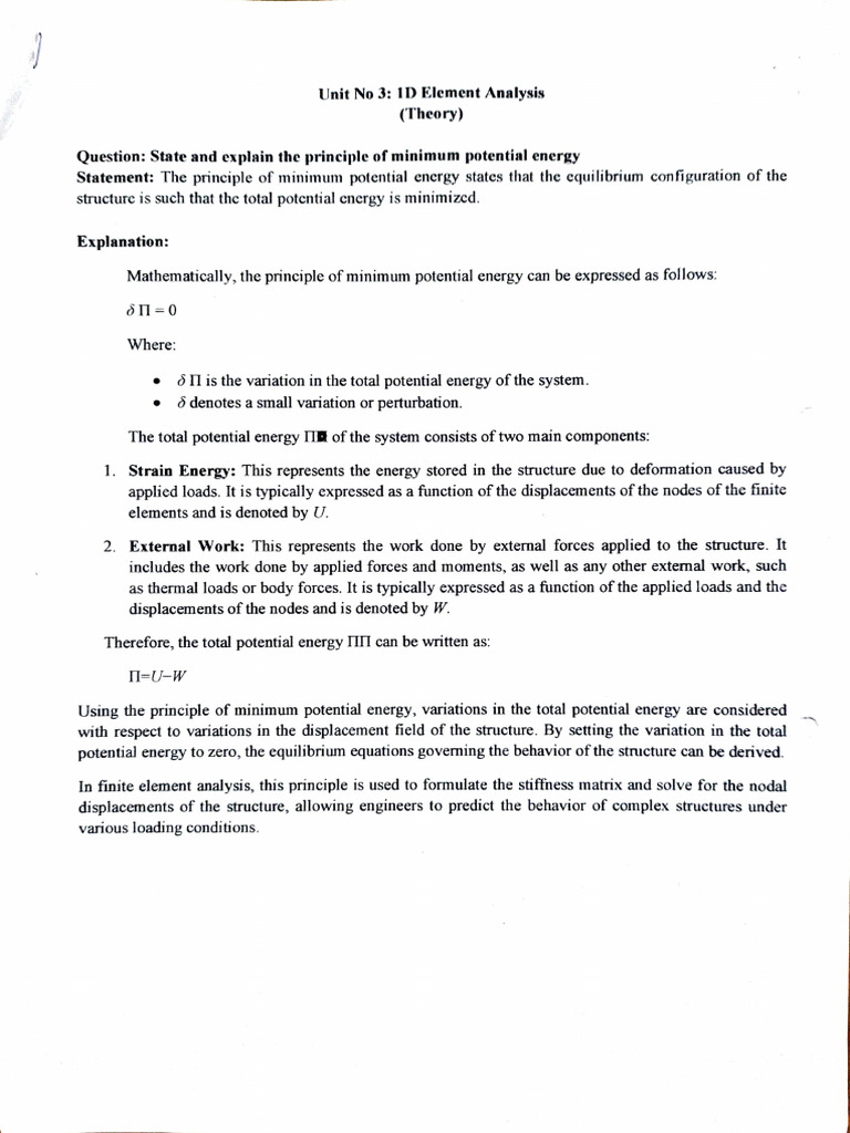 CAE Unit 3 - Theory & Derivations | PDF