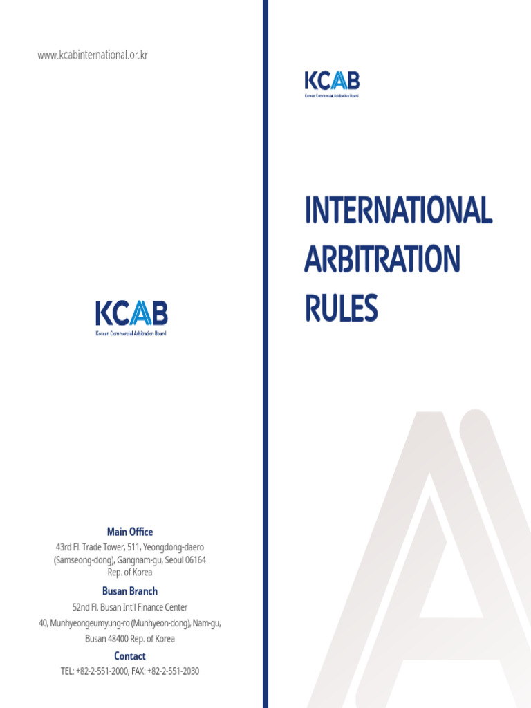 KCAB International Arbitration Guidelines | PDF | Arbitral Tribunal ...