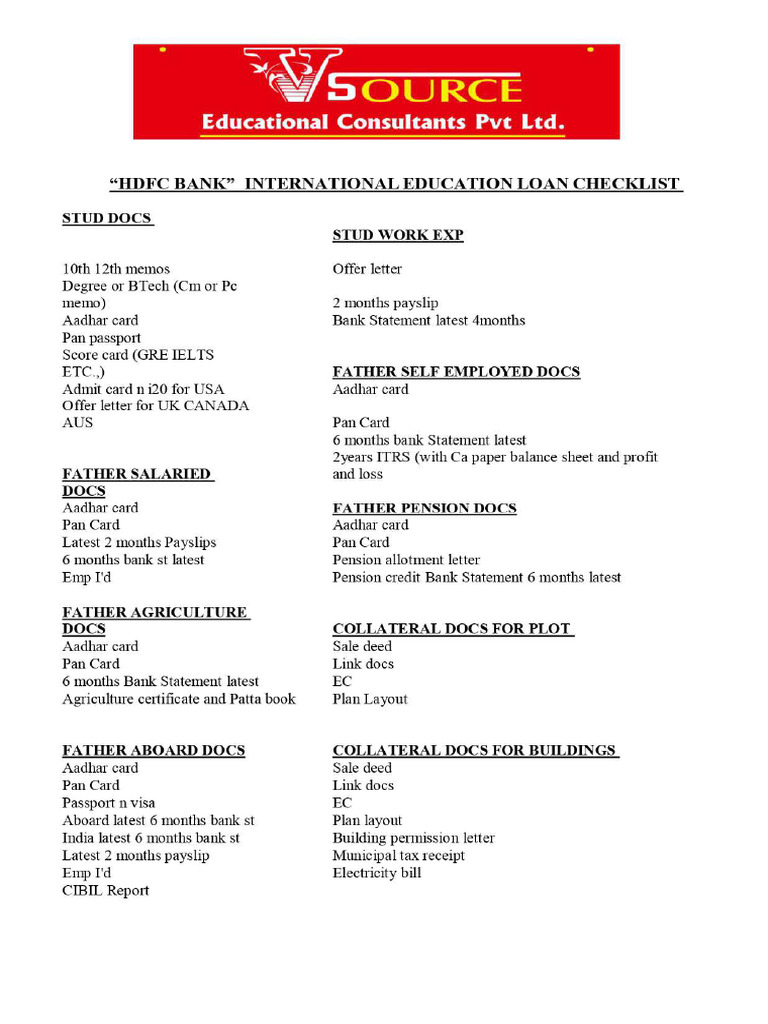 Loan Check List | PDF