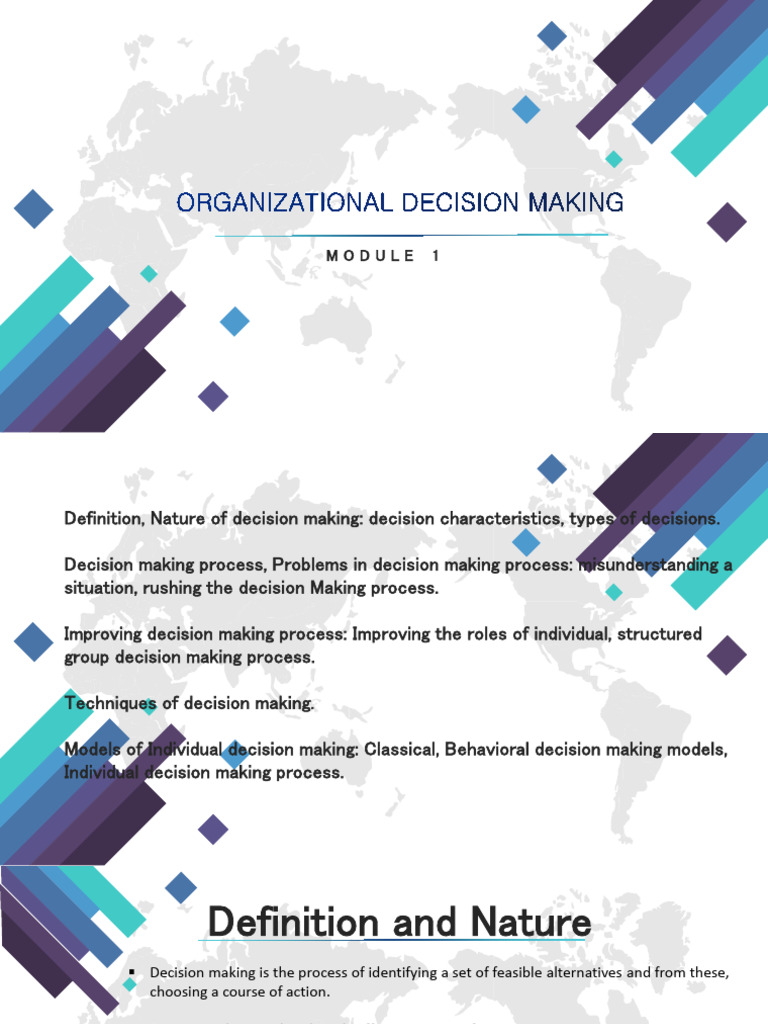 Module 1 Organizational Decision Making PDF | PDF | Rationality ...