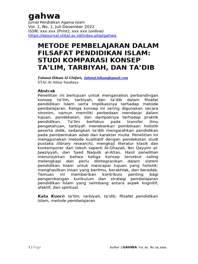 Template - Gahwa Fahmul Hikam Revisi | PDF