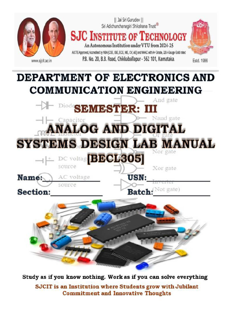 Adsd Lab Manual (Becl305) 2024-25 | PDF | Amplifier | Operational Amplifier