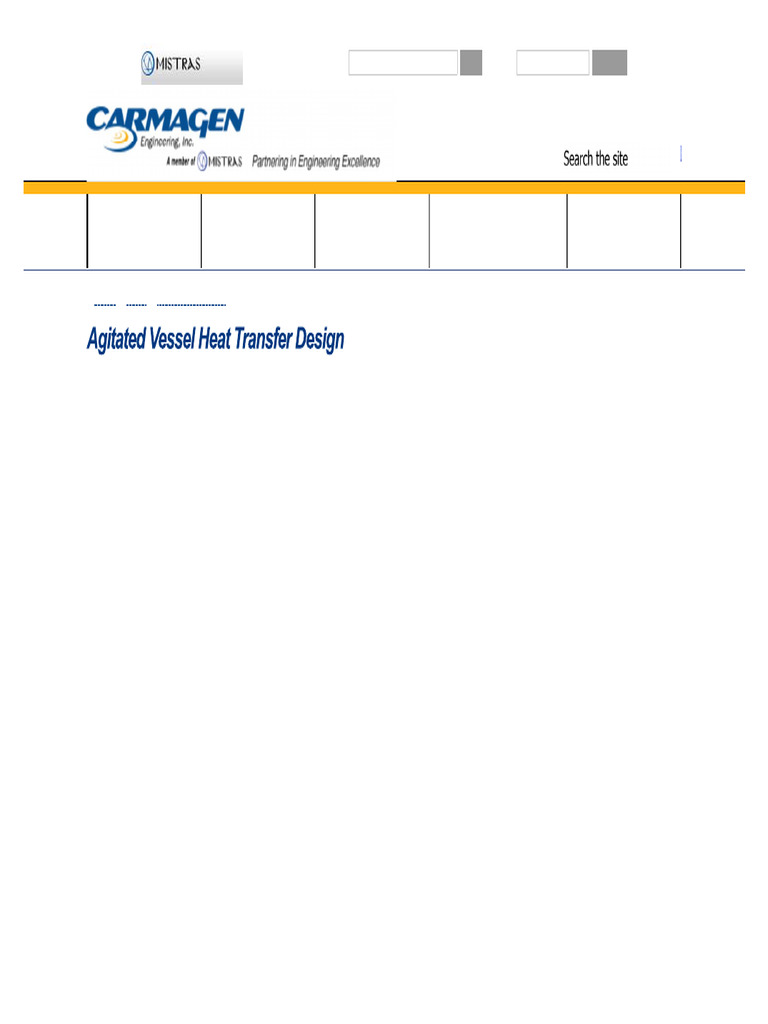 Agitated Vessel Heat Transfer Design - Carmagen Engineering | PDF ...