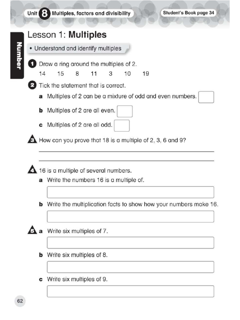 Maths 4 - Multiples, Factors, Test of Divisibility (Homework) | PDF