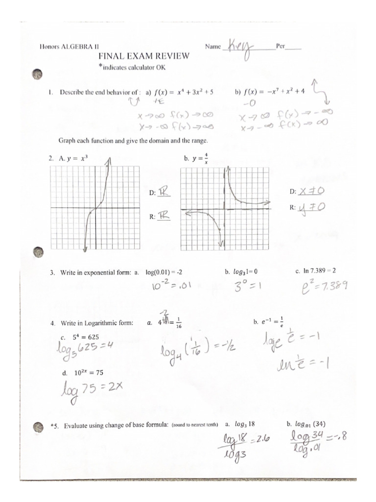 Final Review Key | PDF