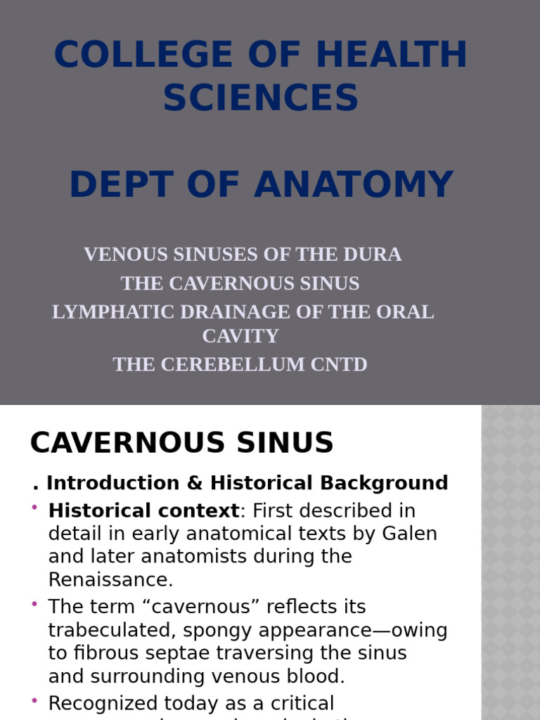 Cavernous Sinus-College of Health Sciences Updated - 095348 | PDF ...