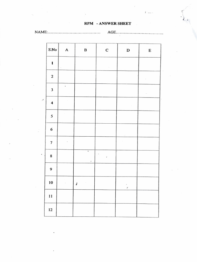 RPM Scoring | PDF