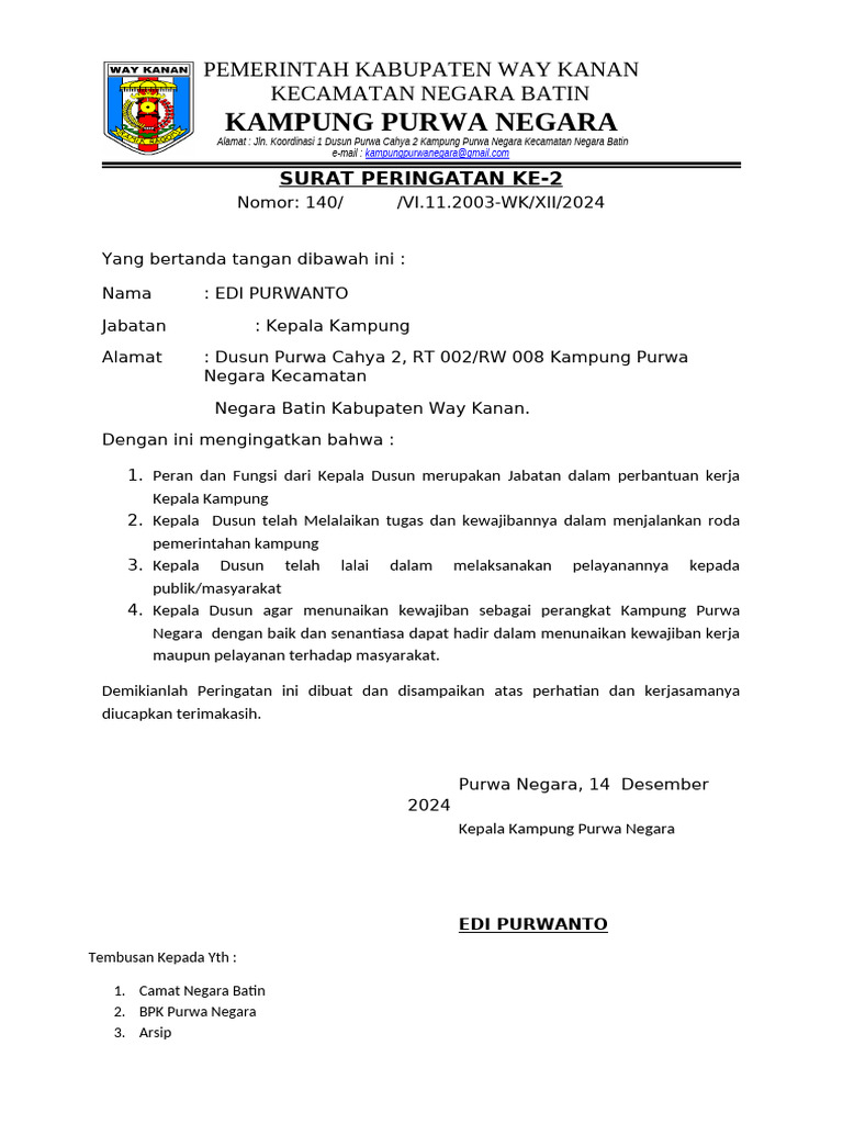 Surat Peringatan | PDF