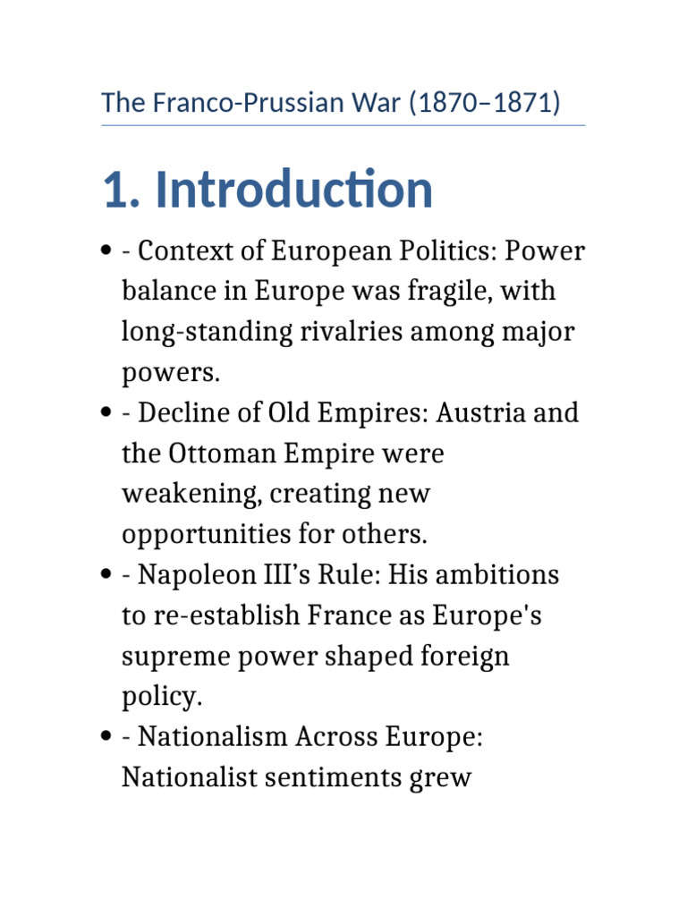 Franco Prussian War Expanded | PDF | Otto Von Bismarck | German Empire