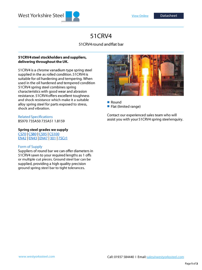 51crv4 Alloy Spring Steel | PDF