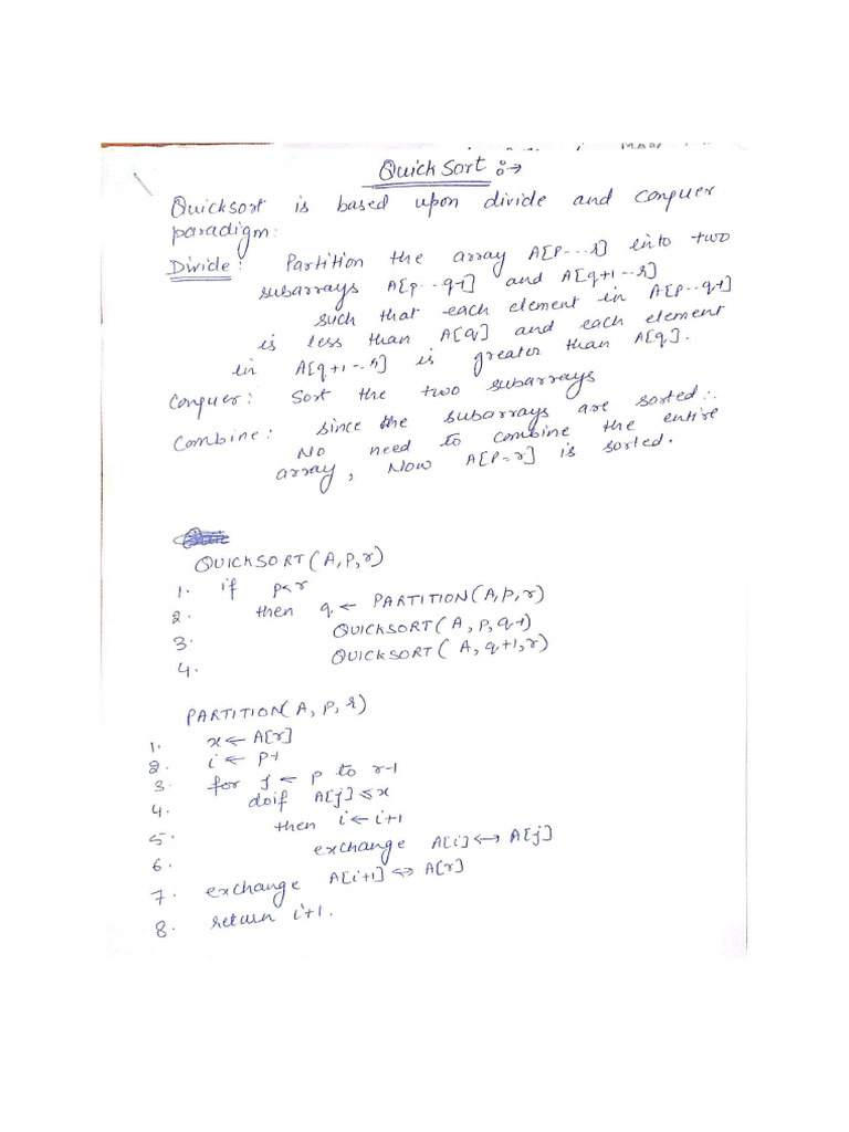 Unit1 - Quick Sort and Merge Sort - KCS503 | PDF