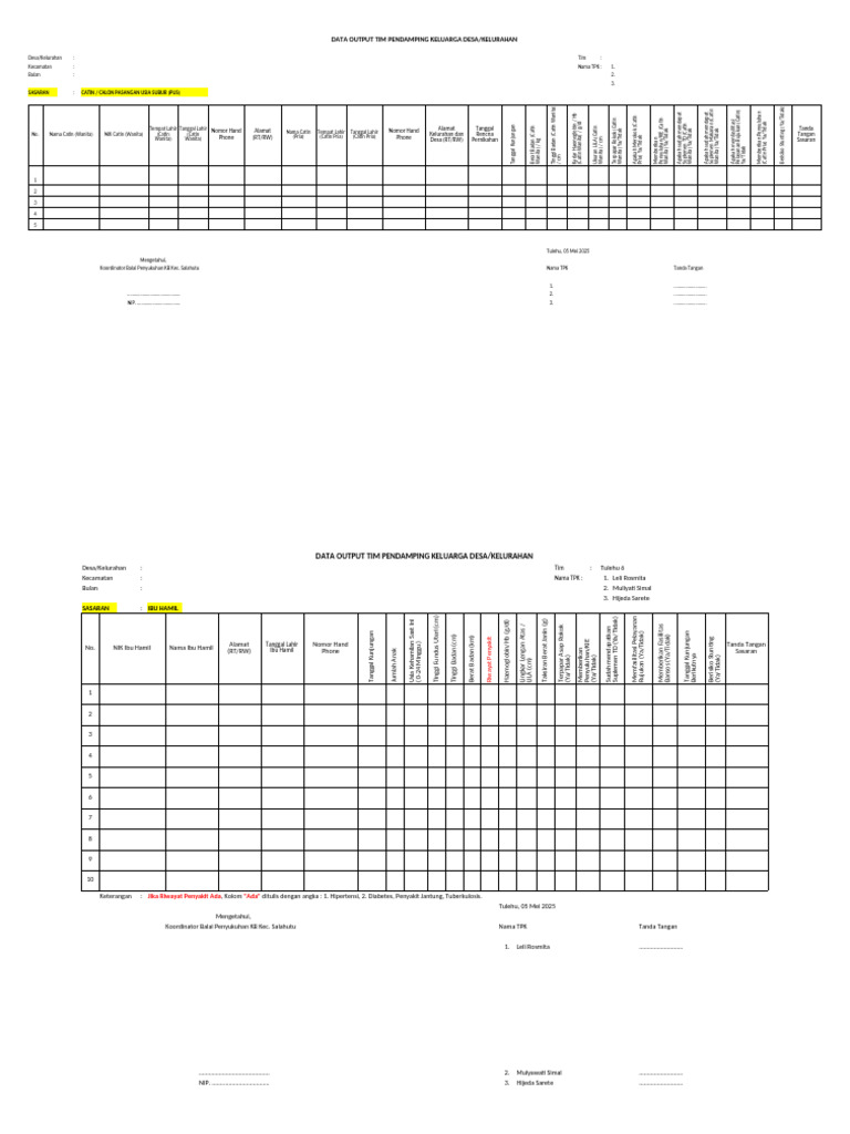 Form Model - 2 Laporan Pendampingan TPK 2025 | PDF