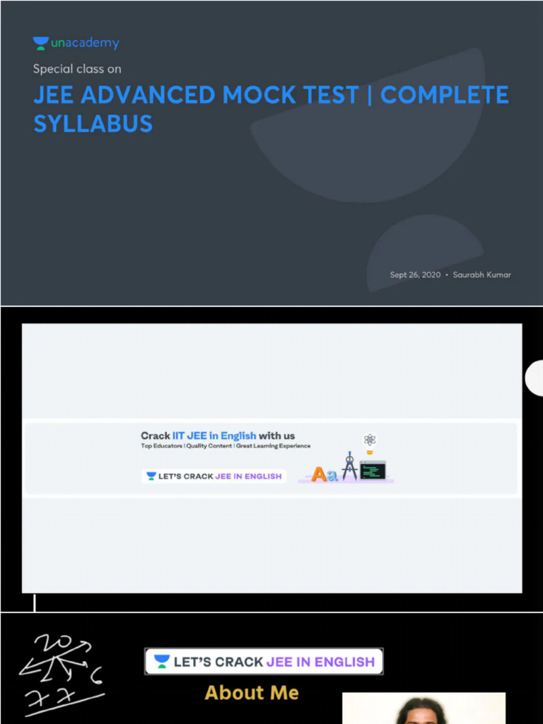 Jee Advanced Mock Test Complete Syllabus With Anno | PDF