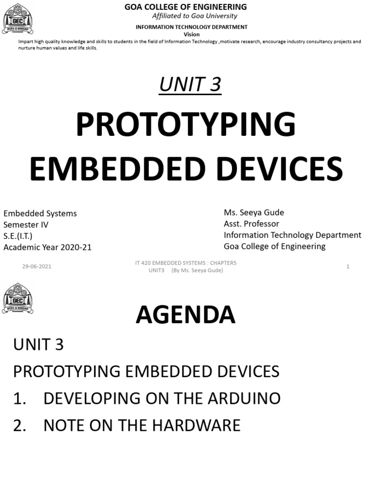 ES Unit3 Lecture25 Chapter5 PDF | PDF | Arduino | Embedded System