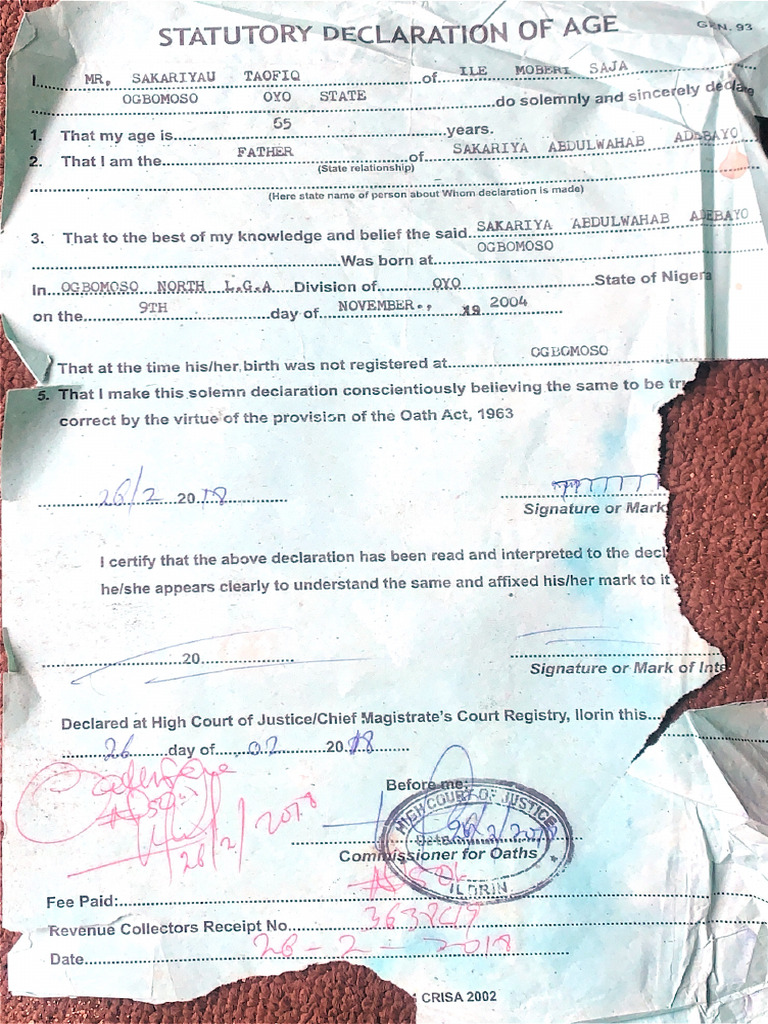 STATUTORY DECLARATION OF AGE 2 Compressed | PDF