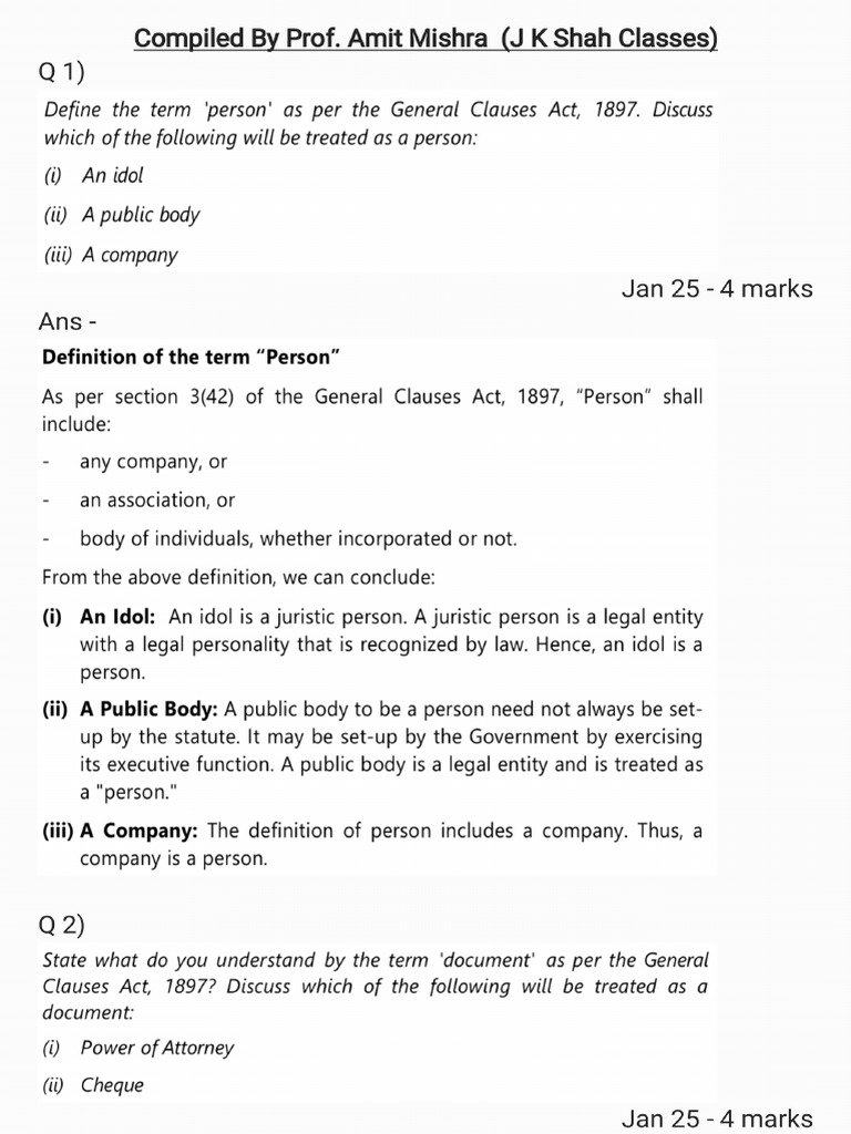 The GCA 1897 Q & A | PDF