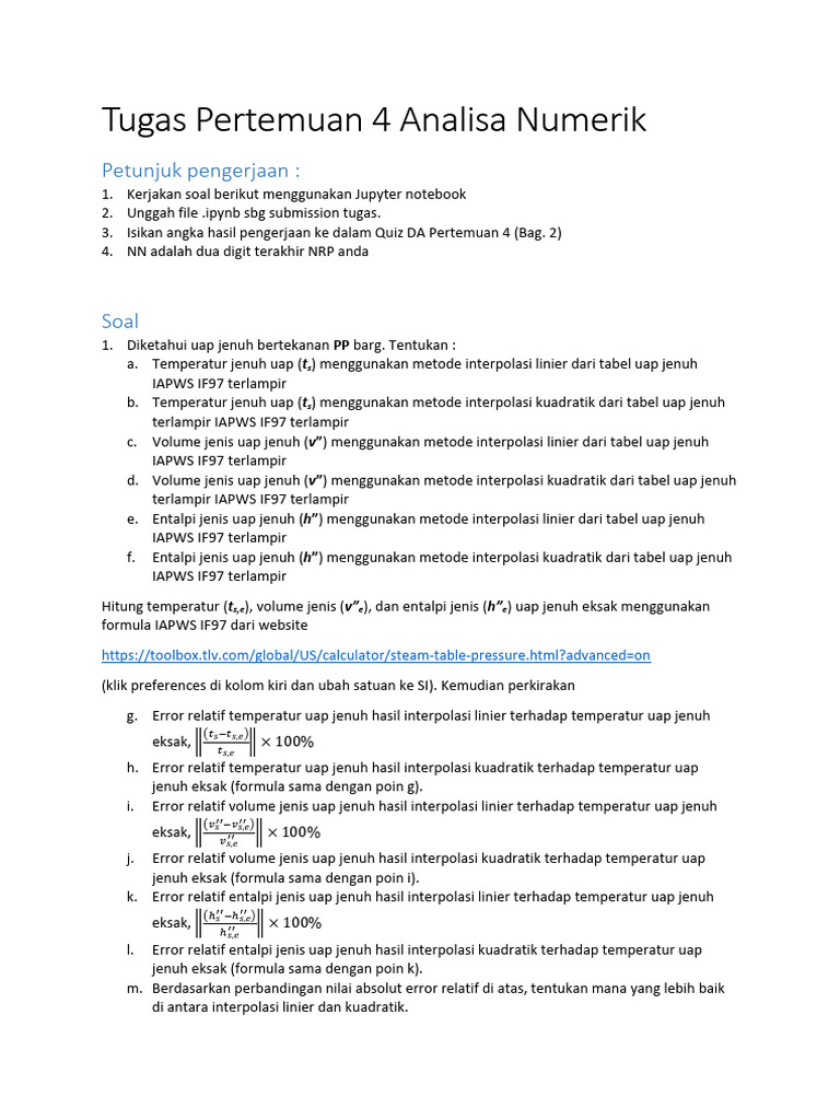 Tugas Pertemuan 4 Analisa Numerik | PDF