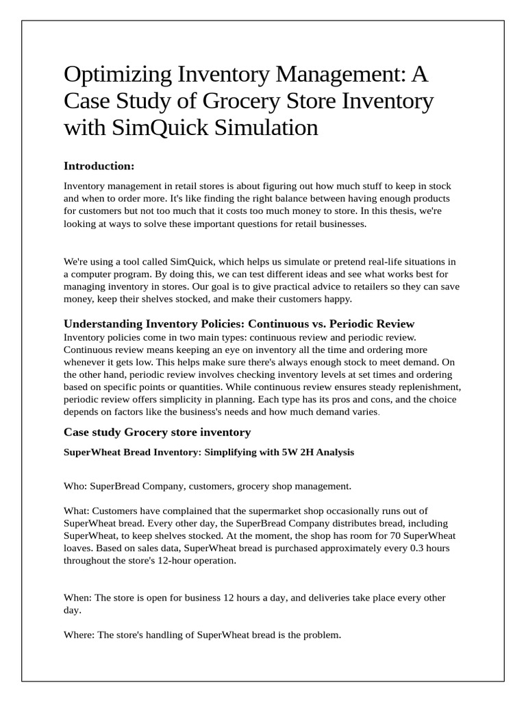 Optimizing Inventory Management | PDF | Inventory | Retail