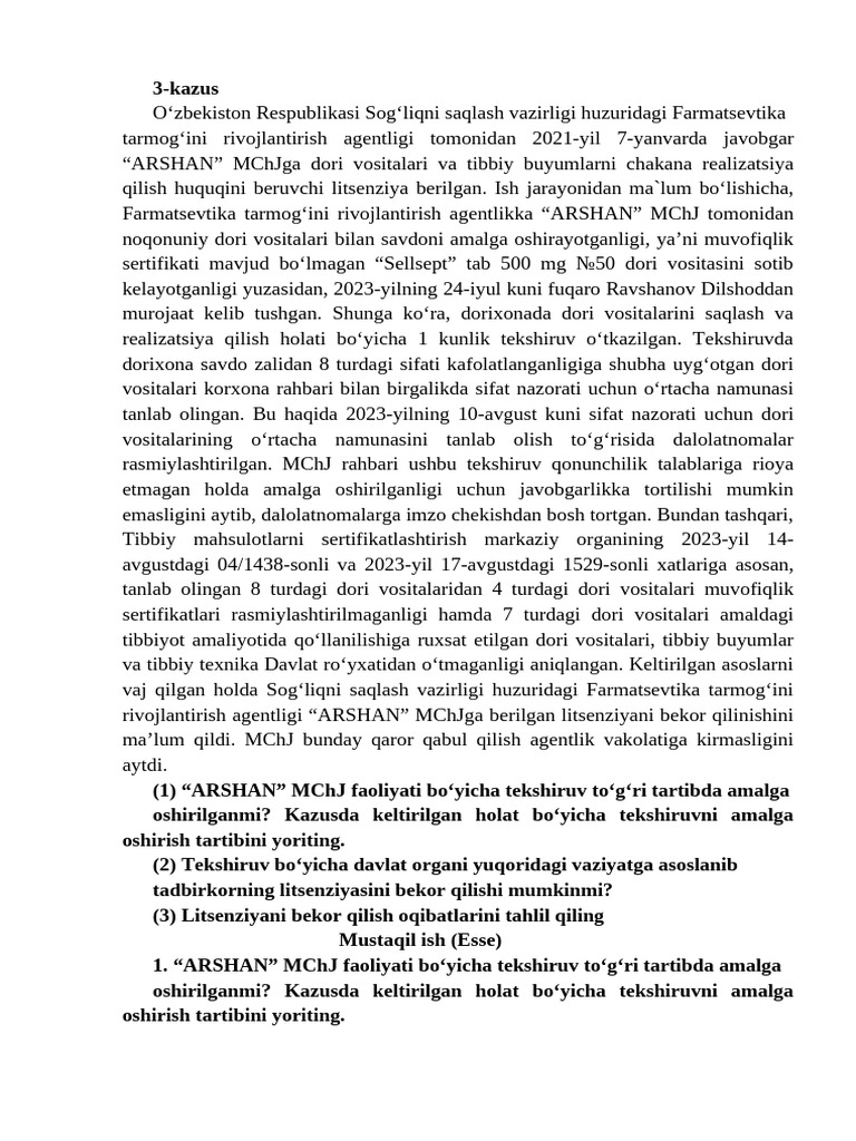 Biznes Huquqi Oraliq | PDF