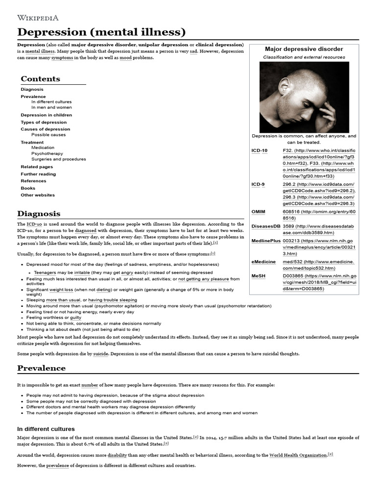 Depression (Mental Illness) - Simple English Wikipedia, The Free ...