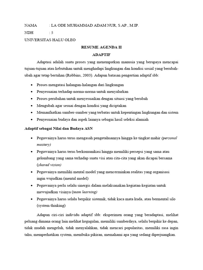 5 - La Ode Muhammad Adam Nur - Adaptif | PDF