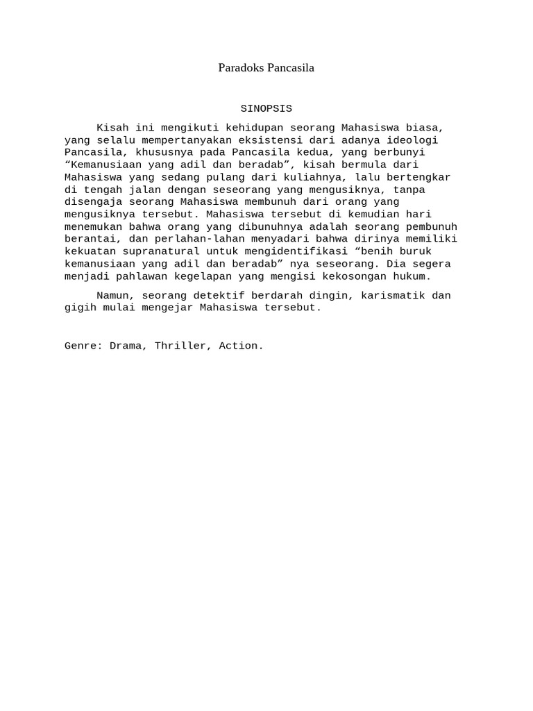 Script Sinopsis Film Pancasila | PDF