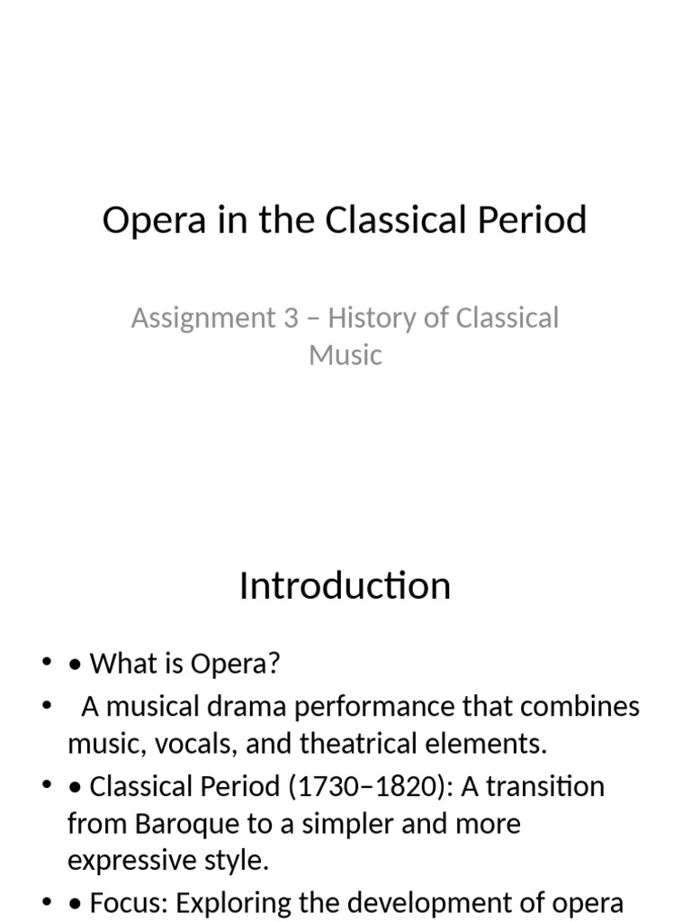 Opera in Classical Period en | PDF | Opera | Classical Period (Music)