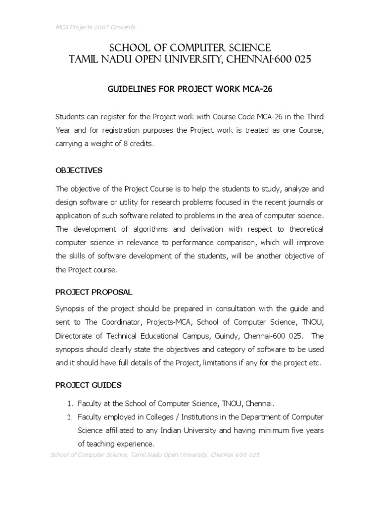 Mca Project Guidelines Complete | School Counselor | Software