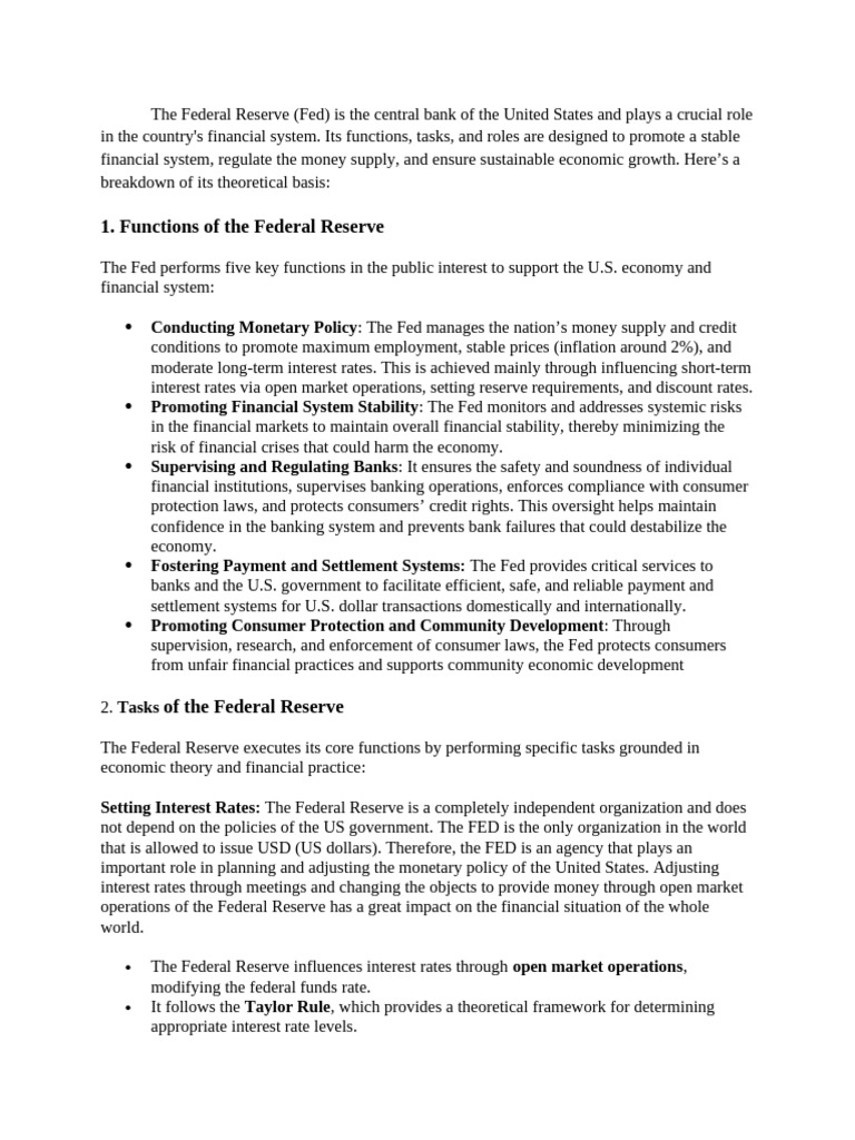 The Federal Reserve | PDF | Federal Reserve | Inflation