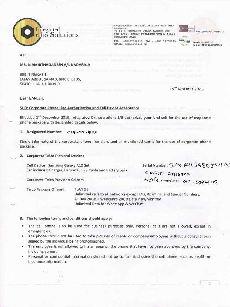 Cell Device Acceptance | PDF