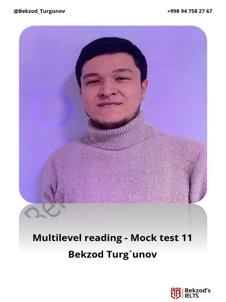 Multilevel Reading - Special Mock (Answers) | PDF