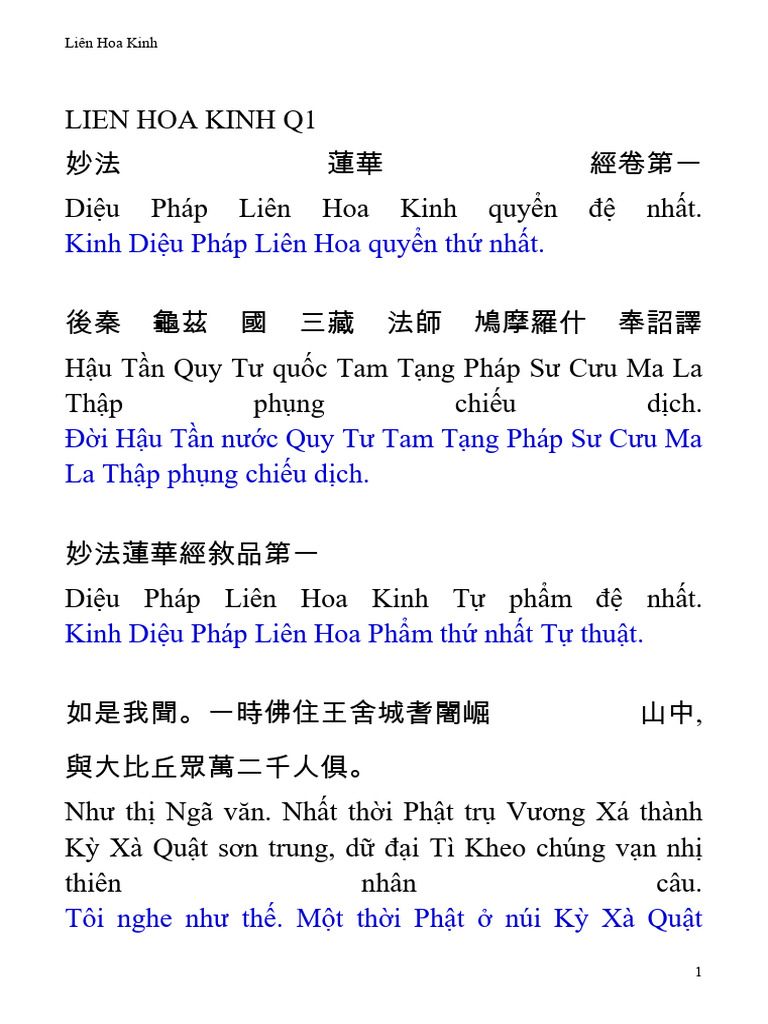 Lien Hoa Kinh | PDF