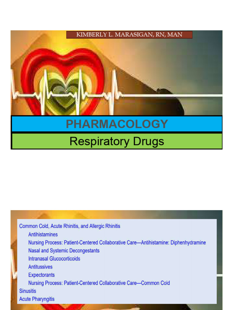 Overview of Respiratory Drugs and Treatments | PDF | Respiratory Tract ...