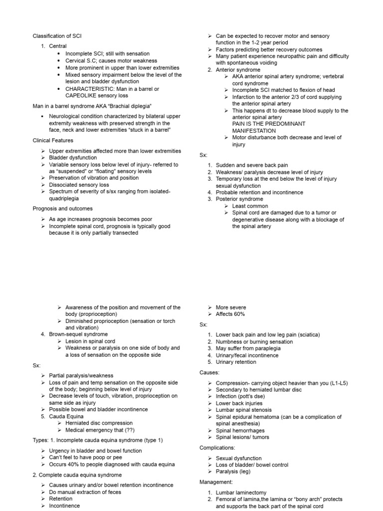 Classification of SCI FINAL | PDF | Spinal Cord Injury | Nervous System