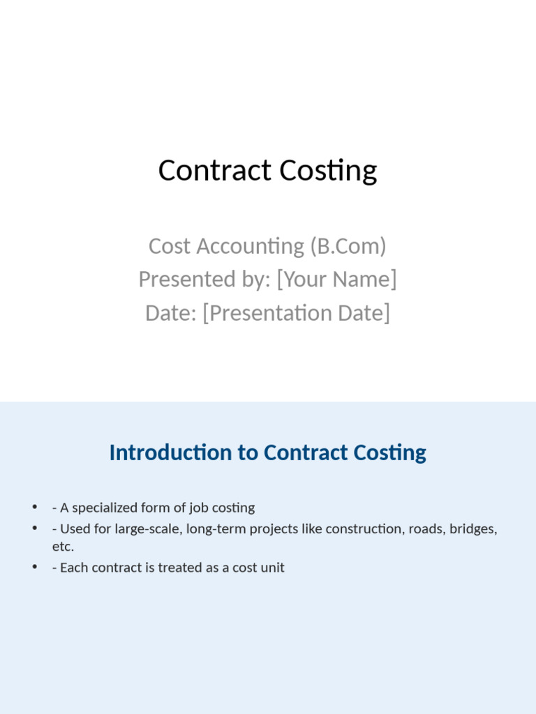 Understanding Contract Costing Basics | PDF | Cost | Cost Accounting