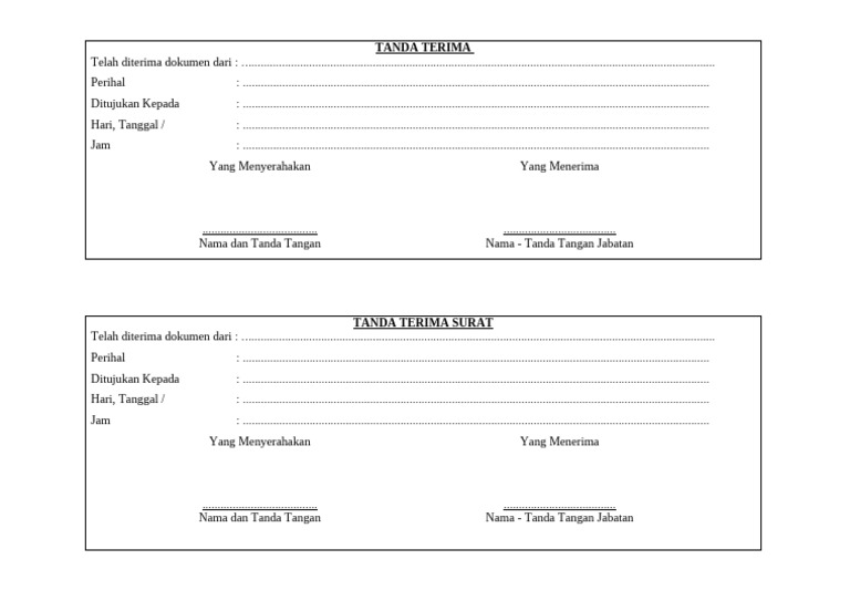 Tanda Terima Surat | PDF