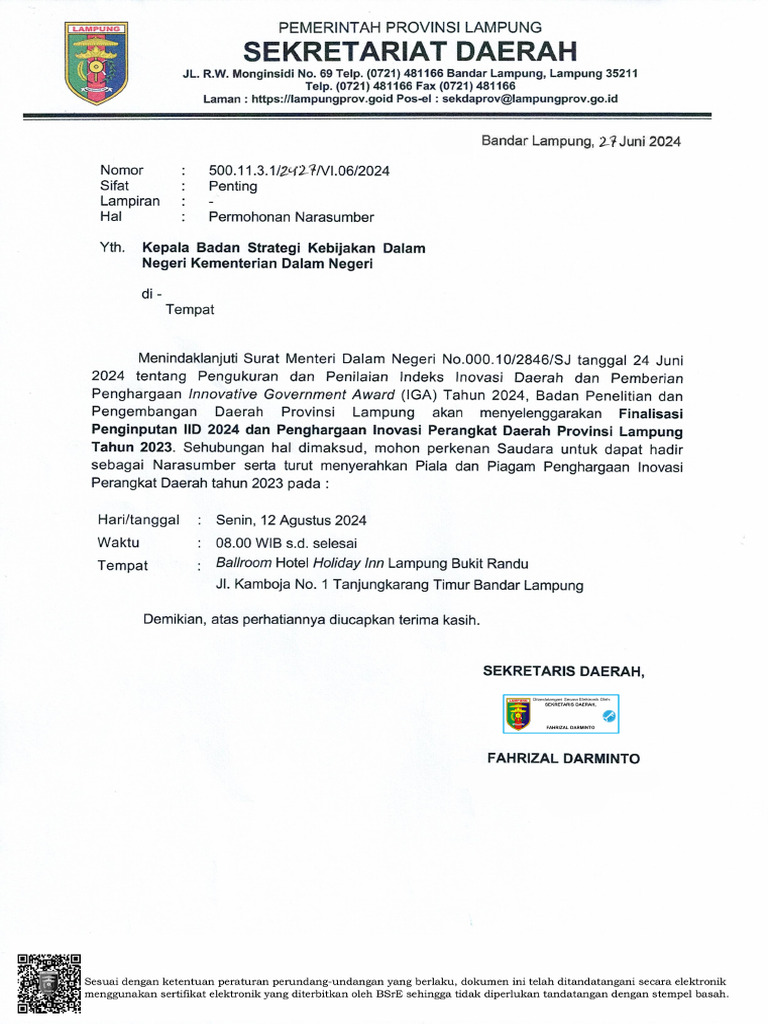 SRT Permohonan Narsum | PDF