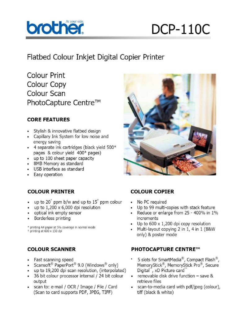 Brother DCP 110c Datasheet | PDF