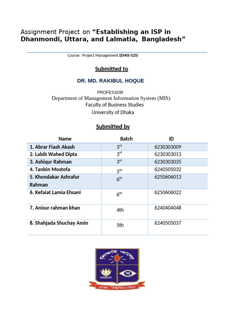 Project Assignment On ISP | PDF | Internet | Internet Service Provider