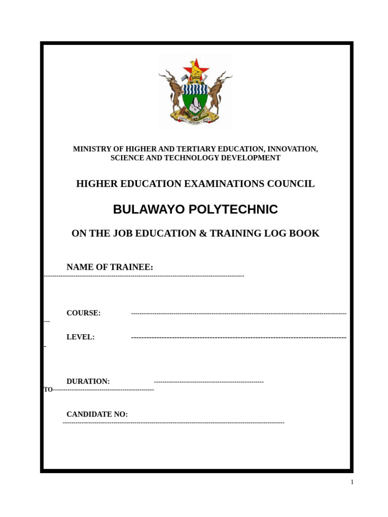 On-the-Job Training Logbook Template | PDF