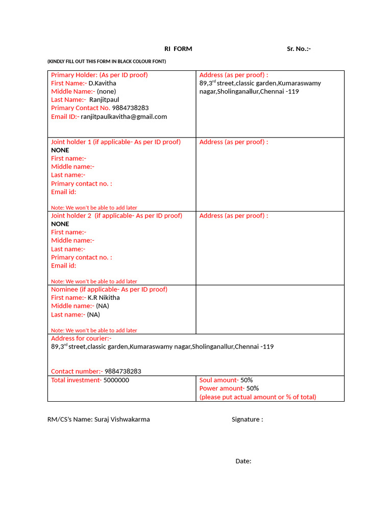 RI Client Details Form Word File | PDF