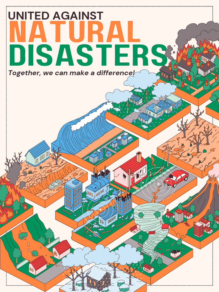 Bold Illustration Natural Disaster Campaign Poster | PDF