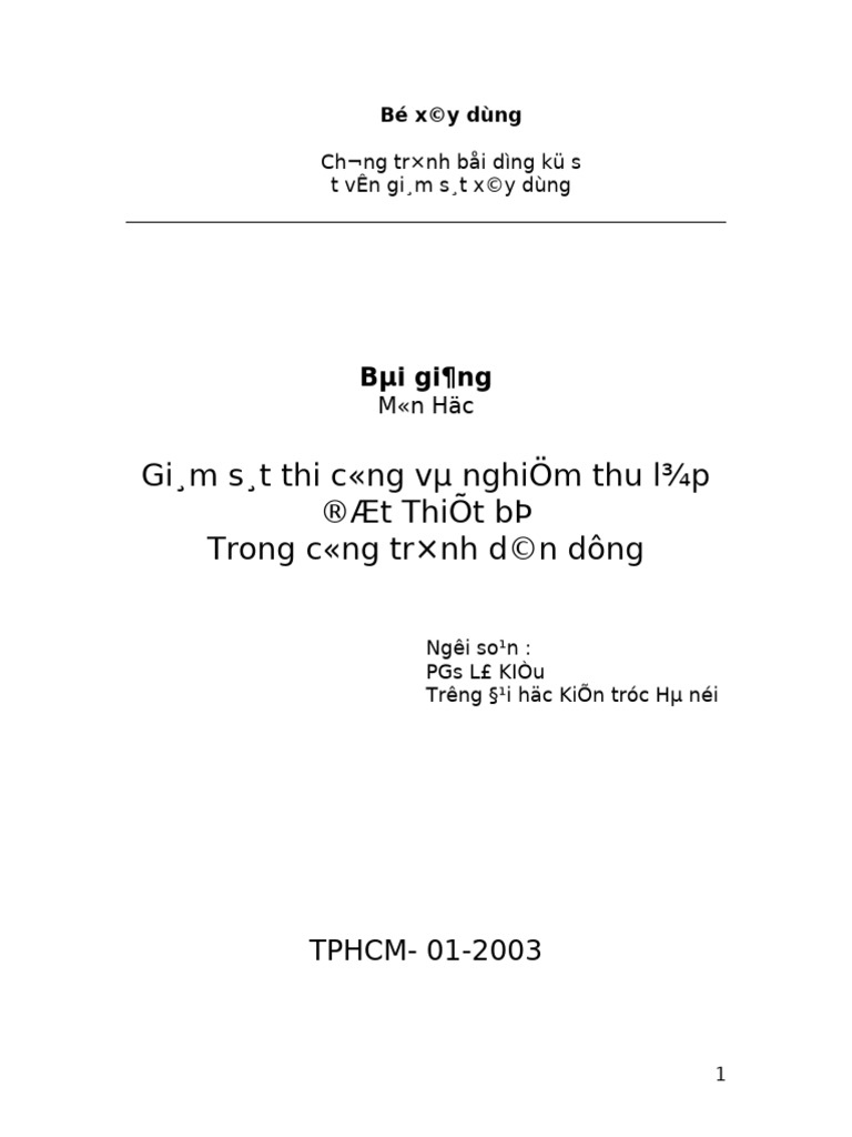 Giam Sat Lap Dat TB Trong CTDD-MR - Kieu | PDF